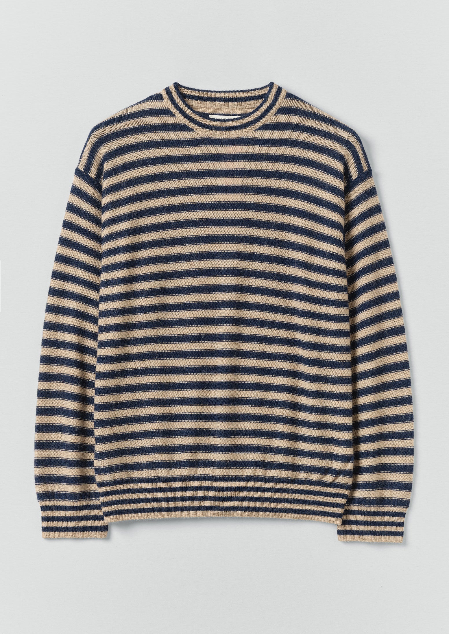 Stripe Alpaca Wool Sweater | Navy/Oatmeal | TOAST