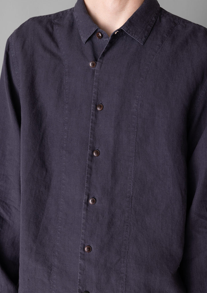Loop Button Linen Shirt | Slate | TOAST