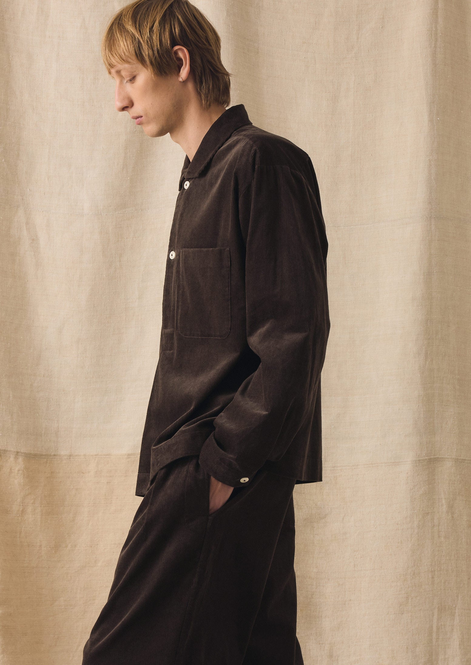 Organic Cord Smock Popover Shirt | Bitter Chocolate | TOAST