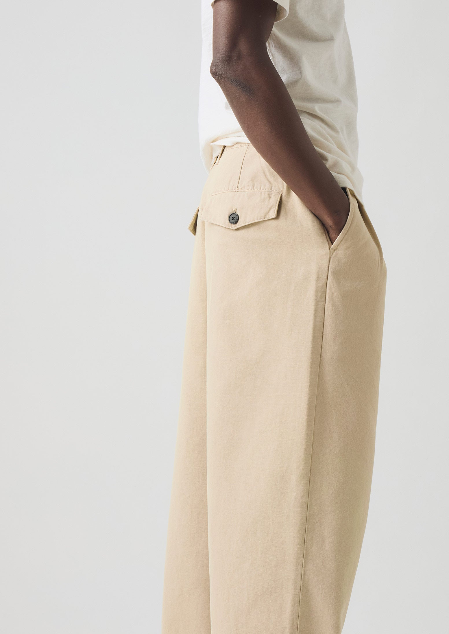 Bill Cotton Canvas Wide Leg Trousers | Stone | TOAST