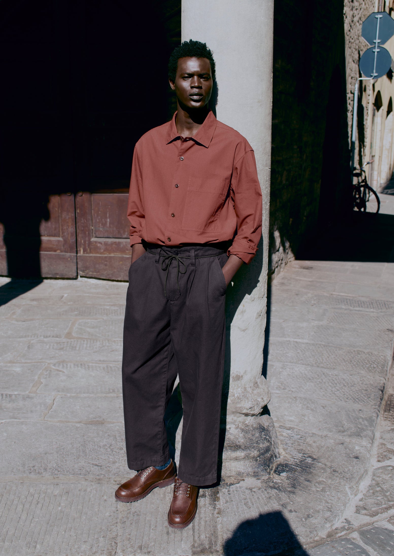 Bill Cotton Canvas Wide Leg Trousers | Soft Black | TOAST