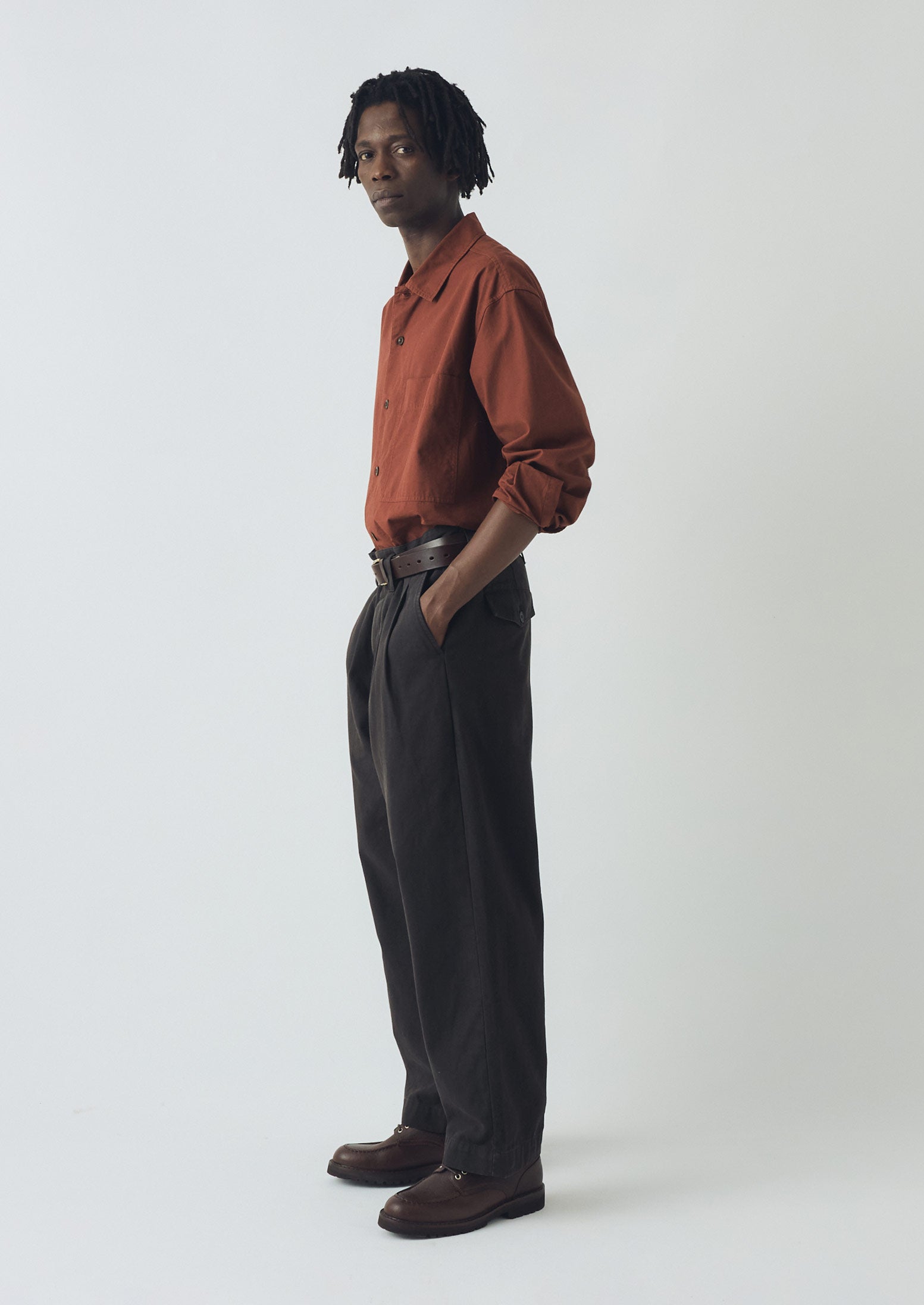 Bill Cotton Canvas Wide Leg Trousers | Soft Black | TOAST