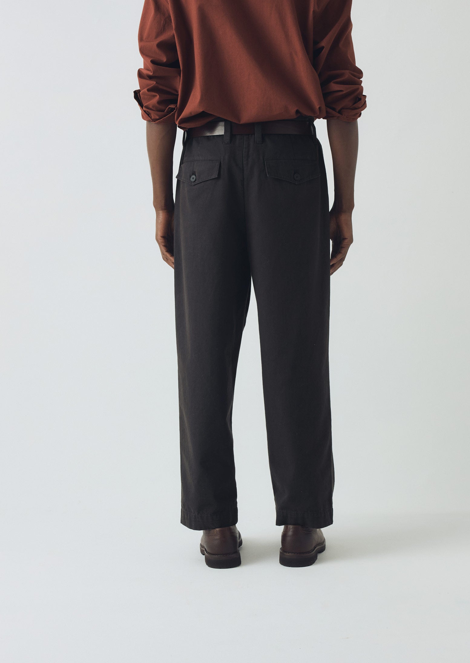 Bill Cotton Canvas Wide Leg Trousers | Soft Black | TOAST