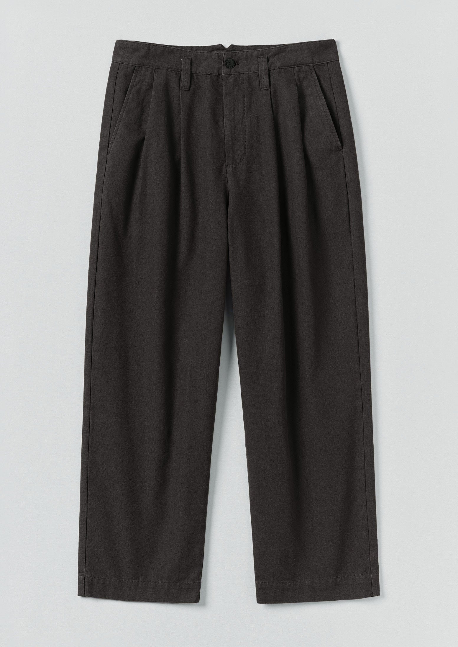 Bill Cotton Canvas Wide Leg Trousers | Soft Black | TOAST