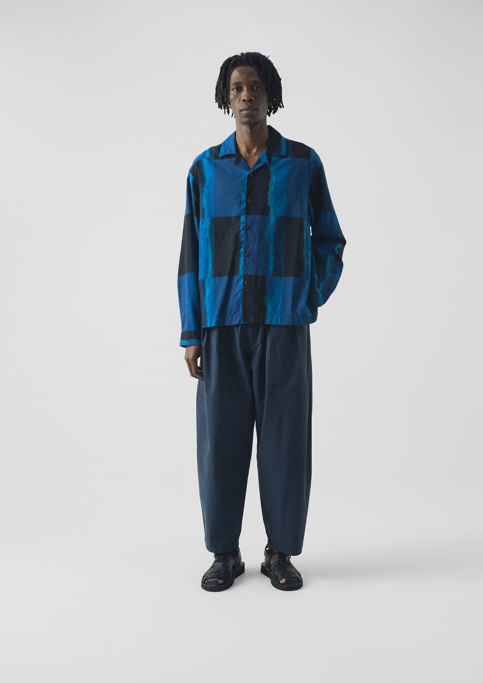 Casper Cotton Poplin Trousers | Navy | TOAST