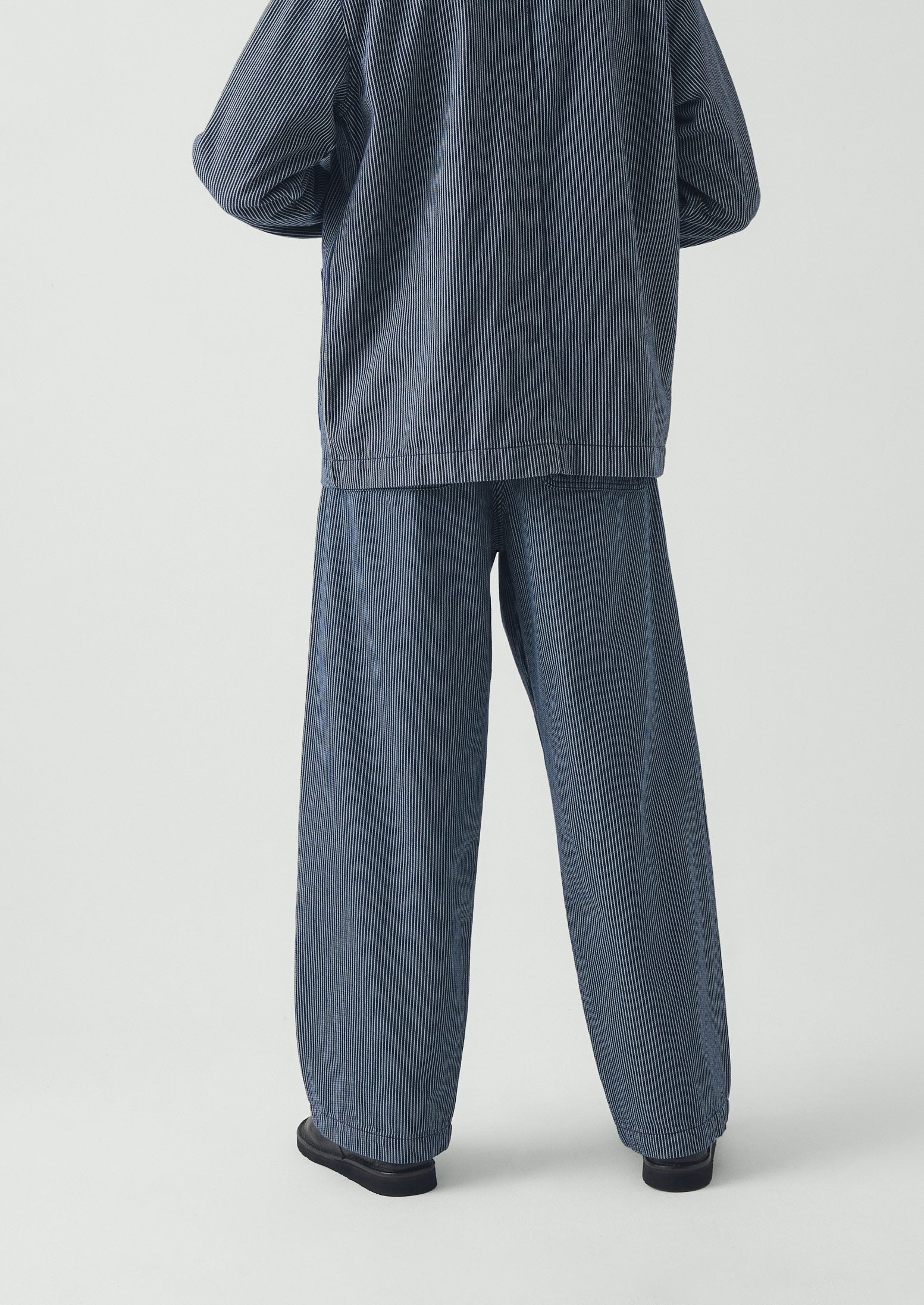 Jude Stripe Wide Leg Denim Trousers | Ecru/Indigo | TOAST
