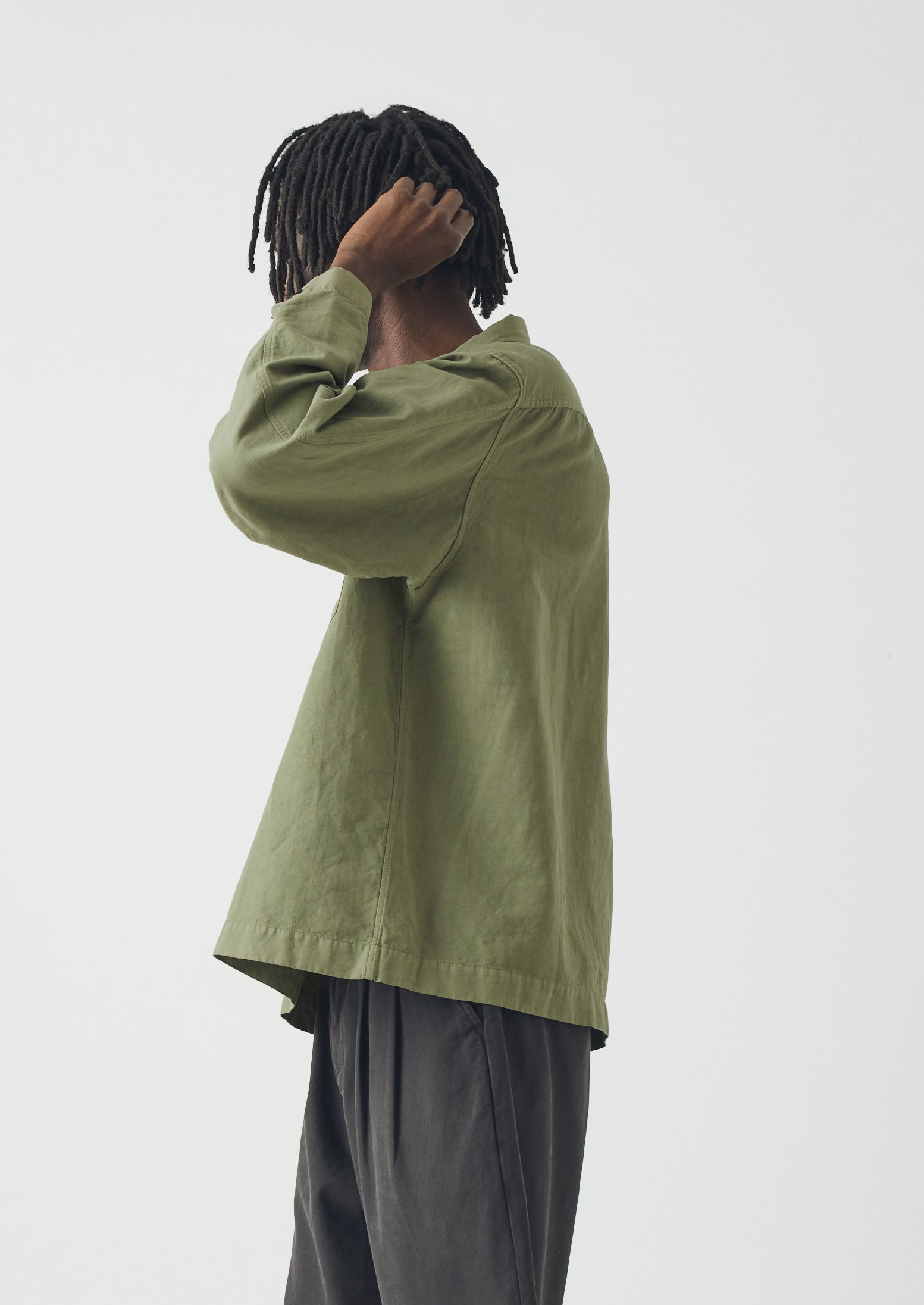 Cotton Linen Pull Over Shirt | Light Sage | TOAST