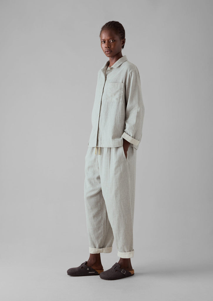 Soft Double Faced Cotton Pyjamas | Grey Melange/Soft Clay | TOAST