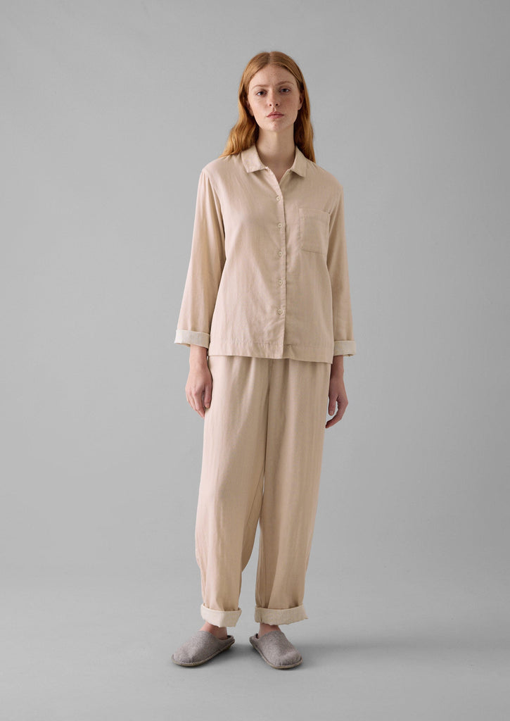 Soft Double Faced Cotton Pyjamas | Soft Heather/Celery | TOAST