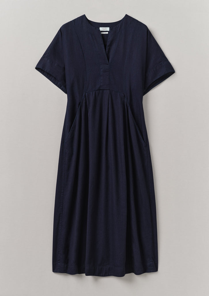 Bryn Twill Dress | Indigo | TOAST
