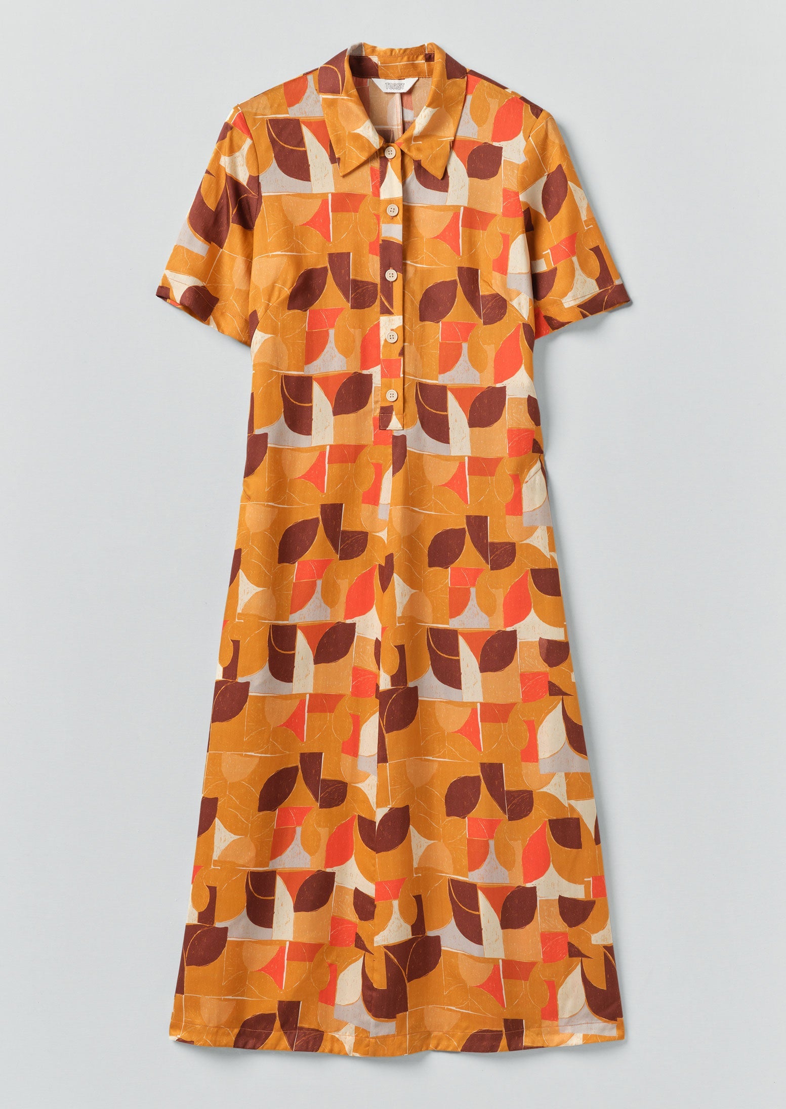 Paintbox Print Fluid Shirt Dress | Ginger | TOAST