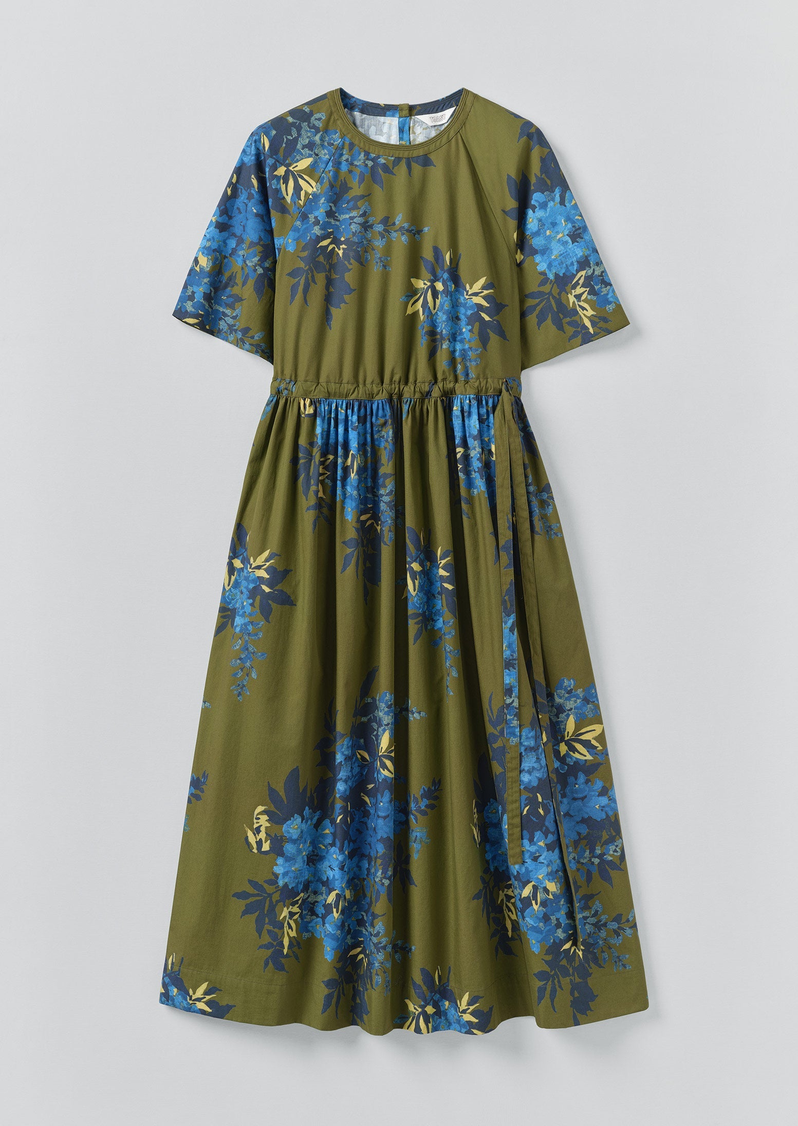 Botanical Shadow Print Cotton Dress | Olive | TOAST