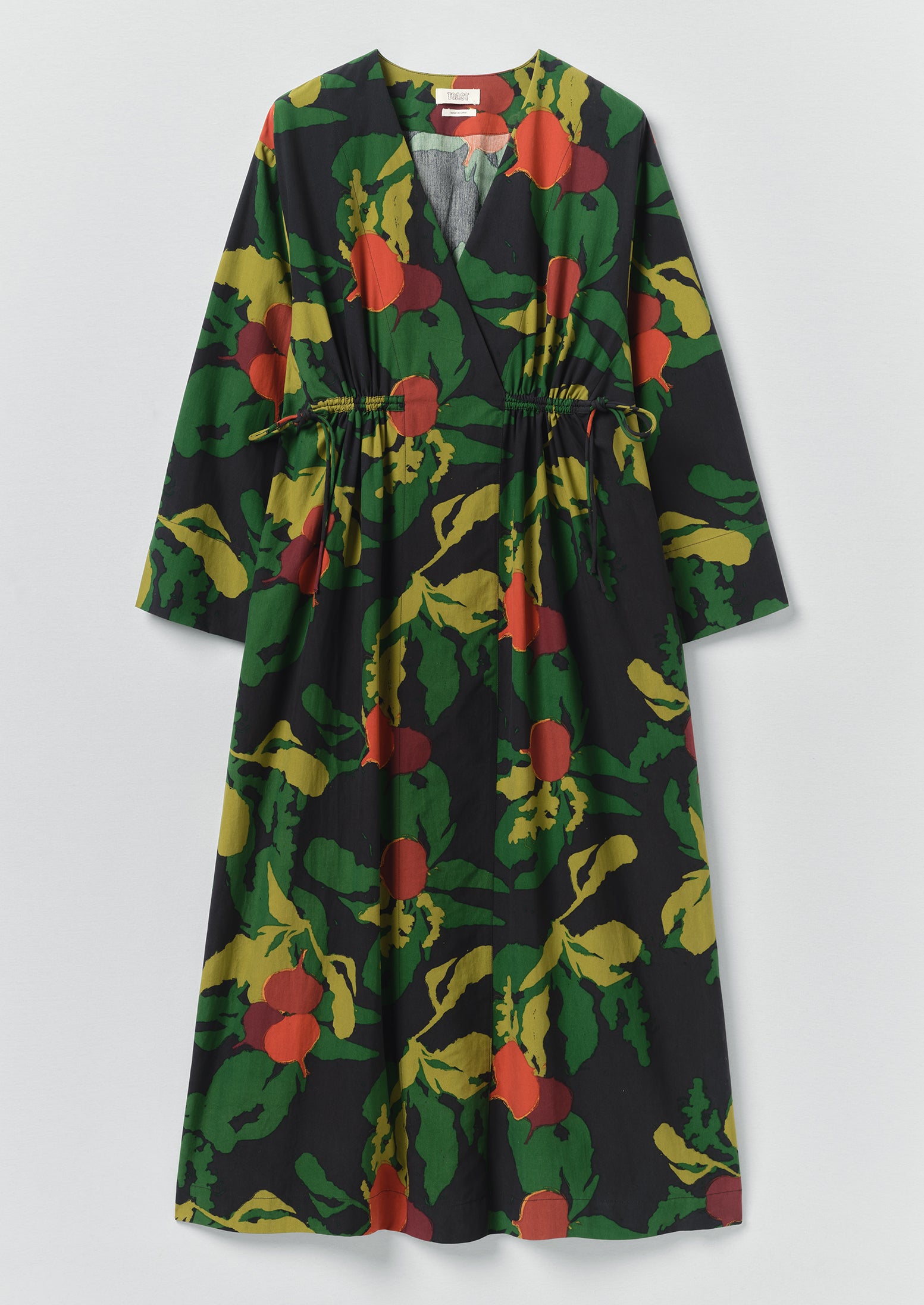 Produce Print Silk Cotton Dress | Slate | TOAST