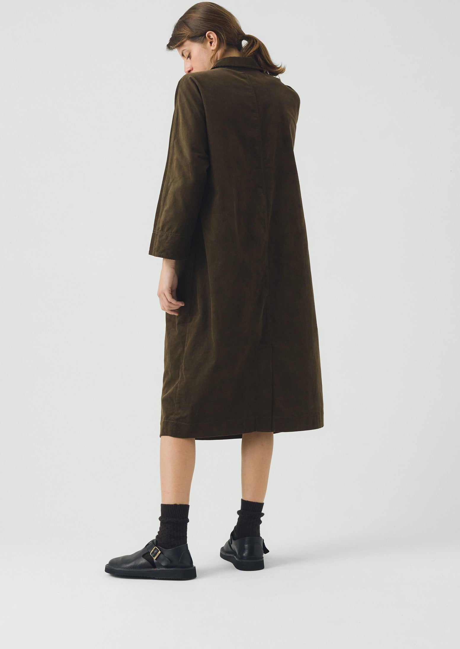 Organic Cord Tunic Dress | Tent Green | TOAST