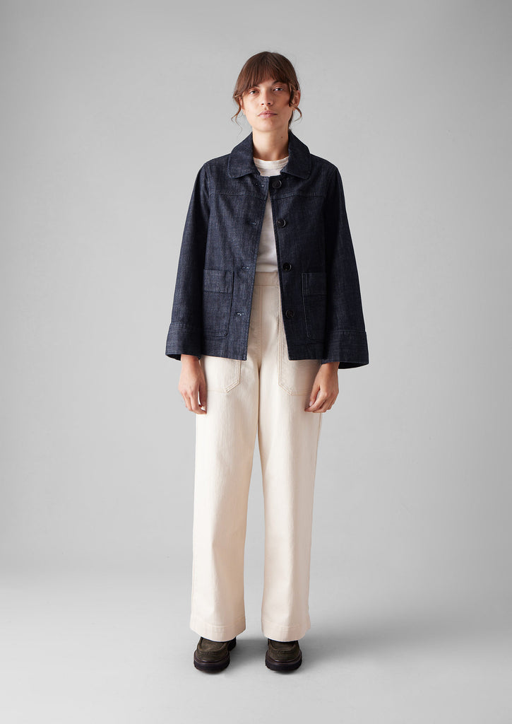 Wide Sleeve Organic Indigo Denim Jacket | Indigo | TOAST