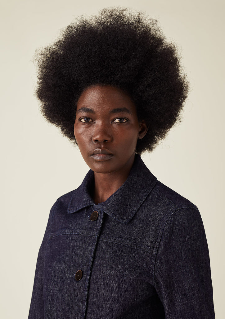 Wide Sleeve Organic Indigo Denim Jacket | Indigo | TOAST