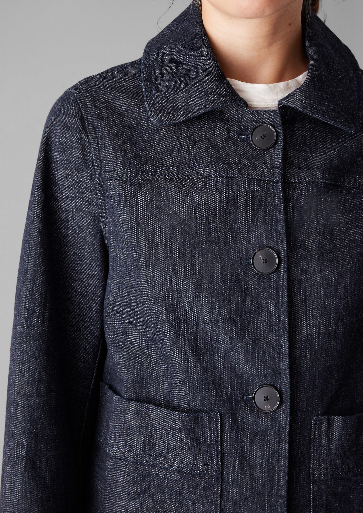 Wide Sleeve Organic Indigo Denim Jacket | Indigo | TOAST