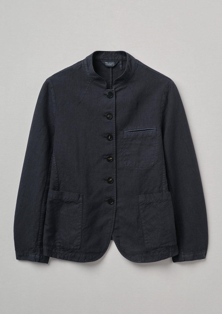 Cotton Linen Neat Jacket | Slate | TOAST