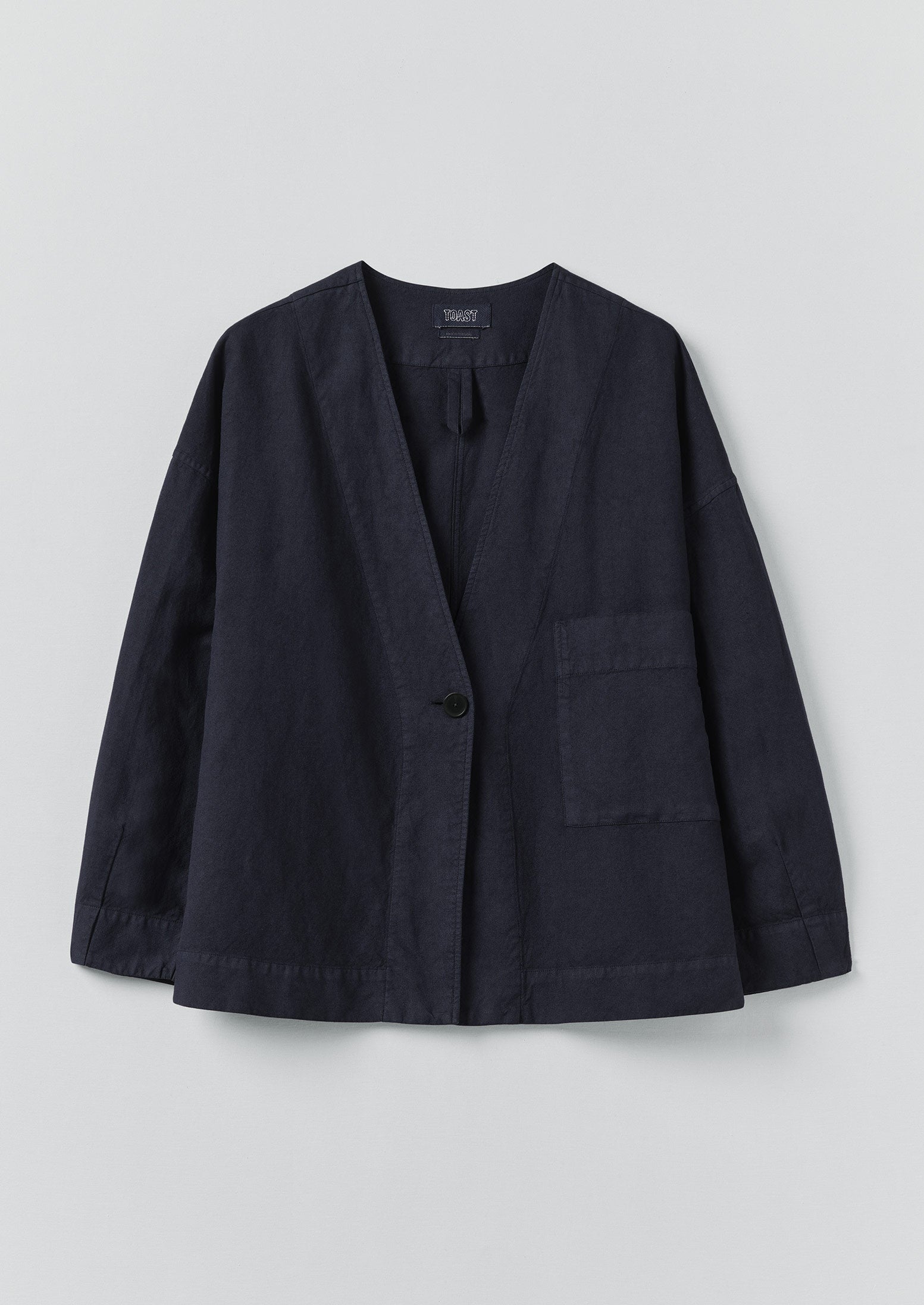 Cotton Linen Wrap Jacket | Anthracite | TOAST