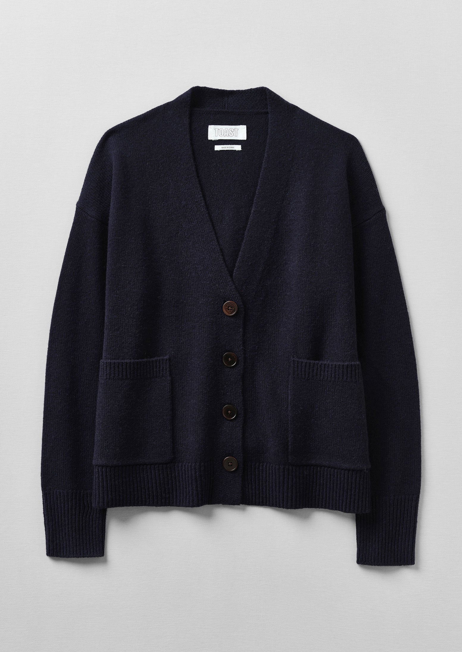 Ffion Wool Cashmere Boxy Cardigan | Darkest Navy | TOAST