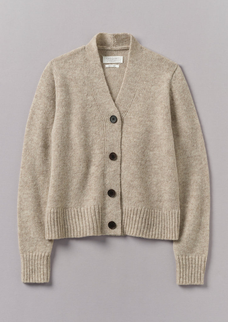 Kaia V-Neck Wool Cardigan | Oatmeal | TOAST