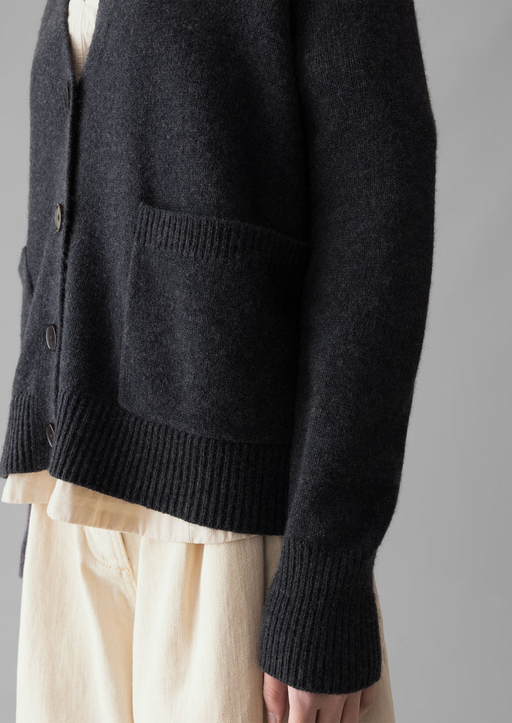 Ffion Wool Cashmere Boxy Cardigan | Charcoal | TOAST