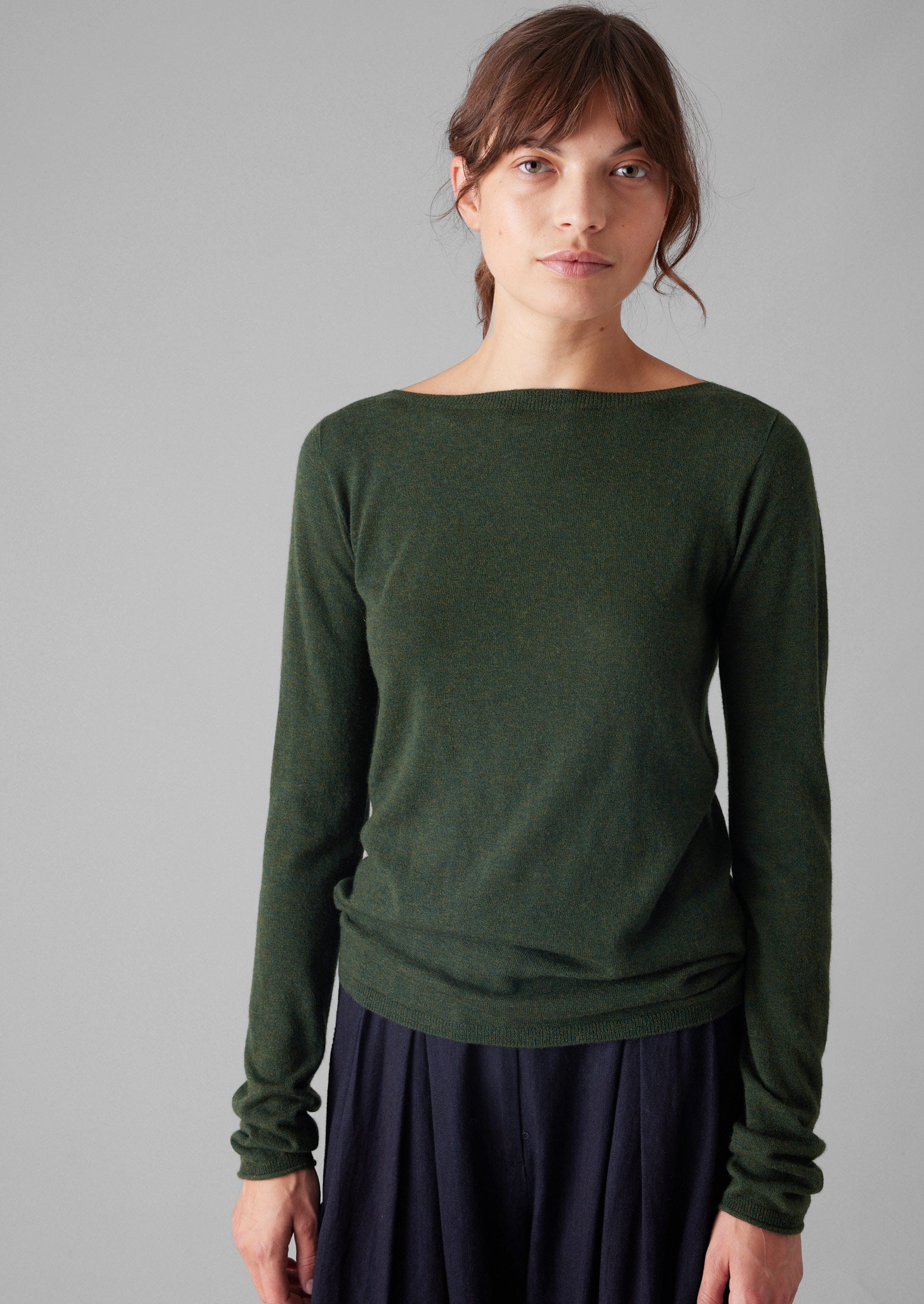 Fine Wool Cashmere Sweater | Green Olive | TOAST