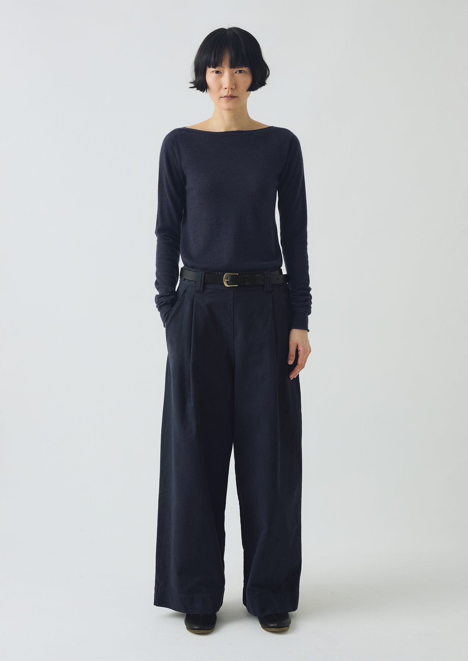 Fine Wool Cashmere Sweater | Dark Navy | TOAST