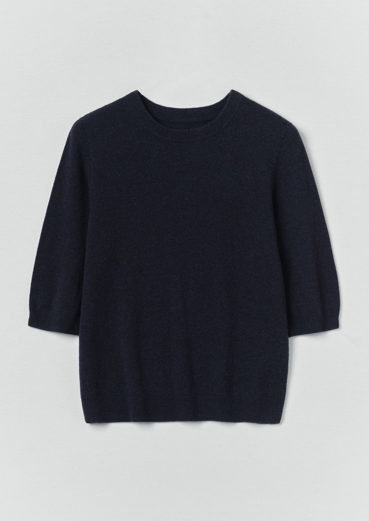 Wool Cashmere Half Sleeve Sweater | Darkest Navy | TOAST