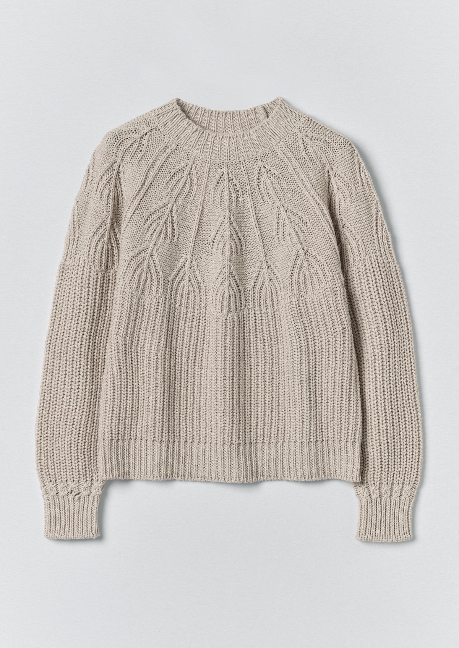 Fan Stitch Wool Cotton Sweater | Ivory | TOAST