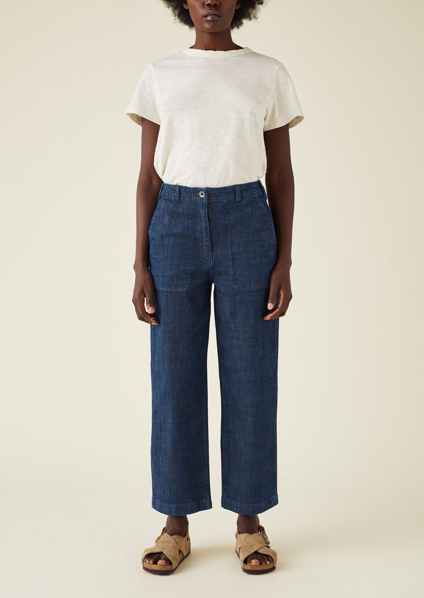 Ashley Organic Cropped Jeans | Indigo | TOAST