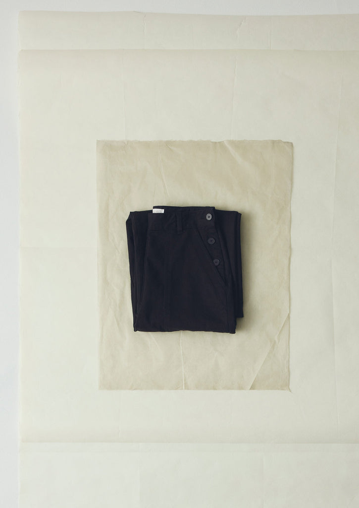 Annie Organic Denim Side Button Jeans | Black | TOAST