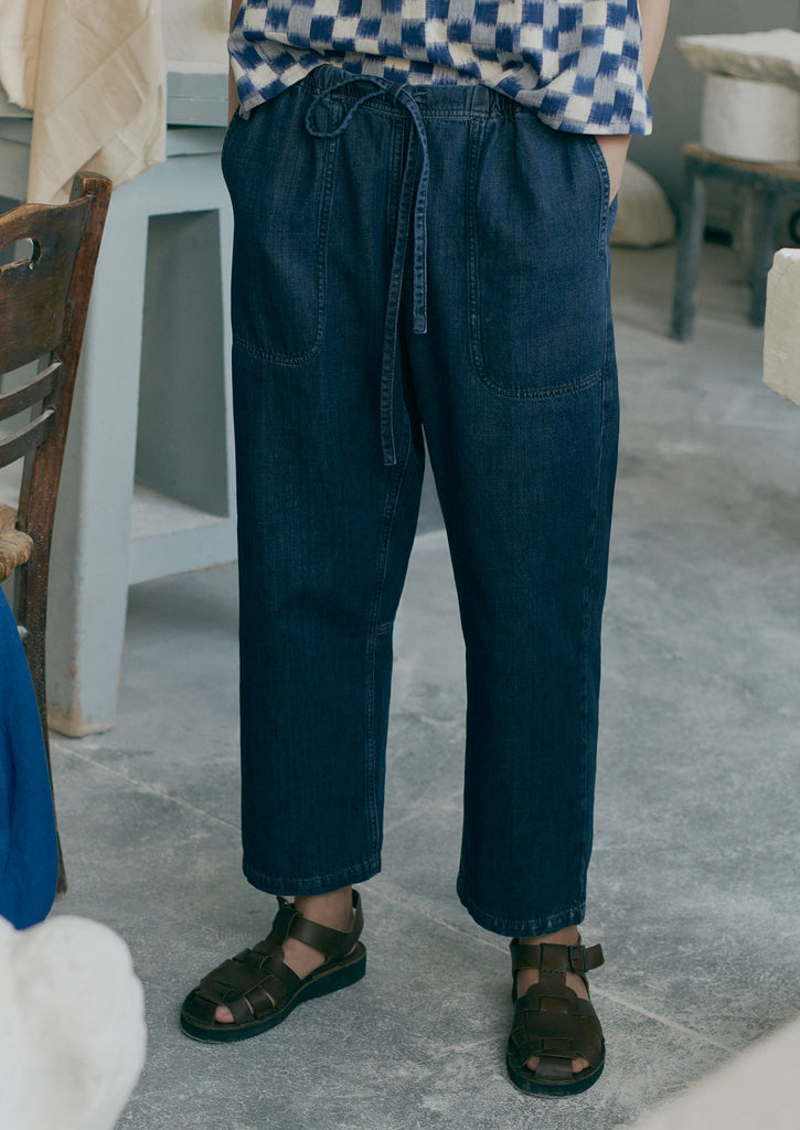 Suki Panelled Denim Trousers | Indigo | TOAST