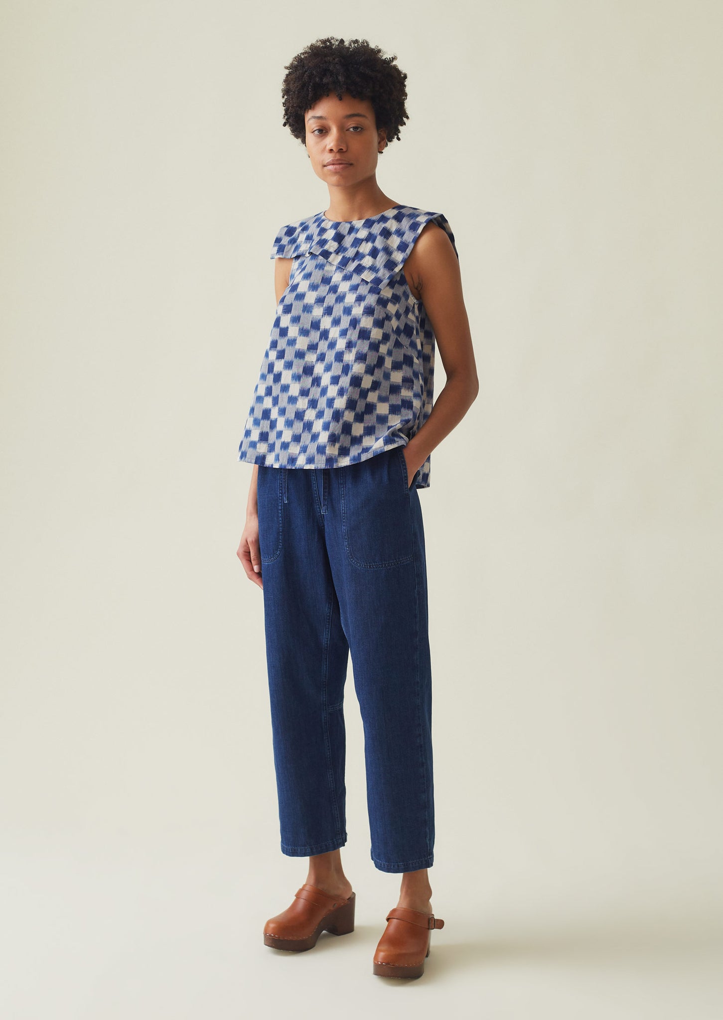 Suki Panelled Denim Trousers | Indigo | TOAST