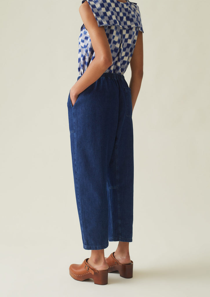 Suki Panelled Denim Trousers | Indigo | TOAST