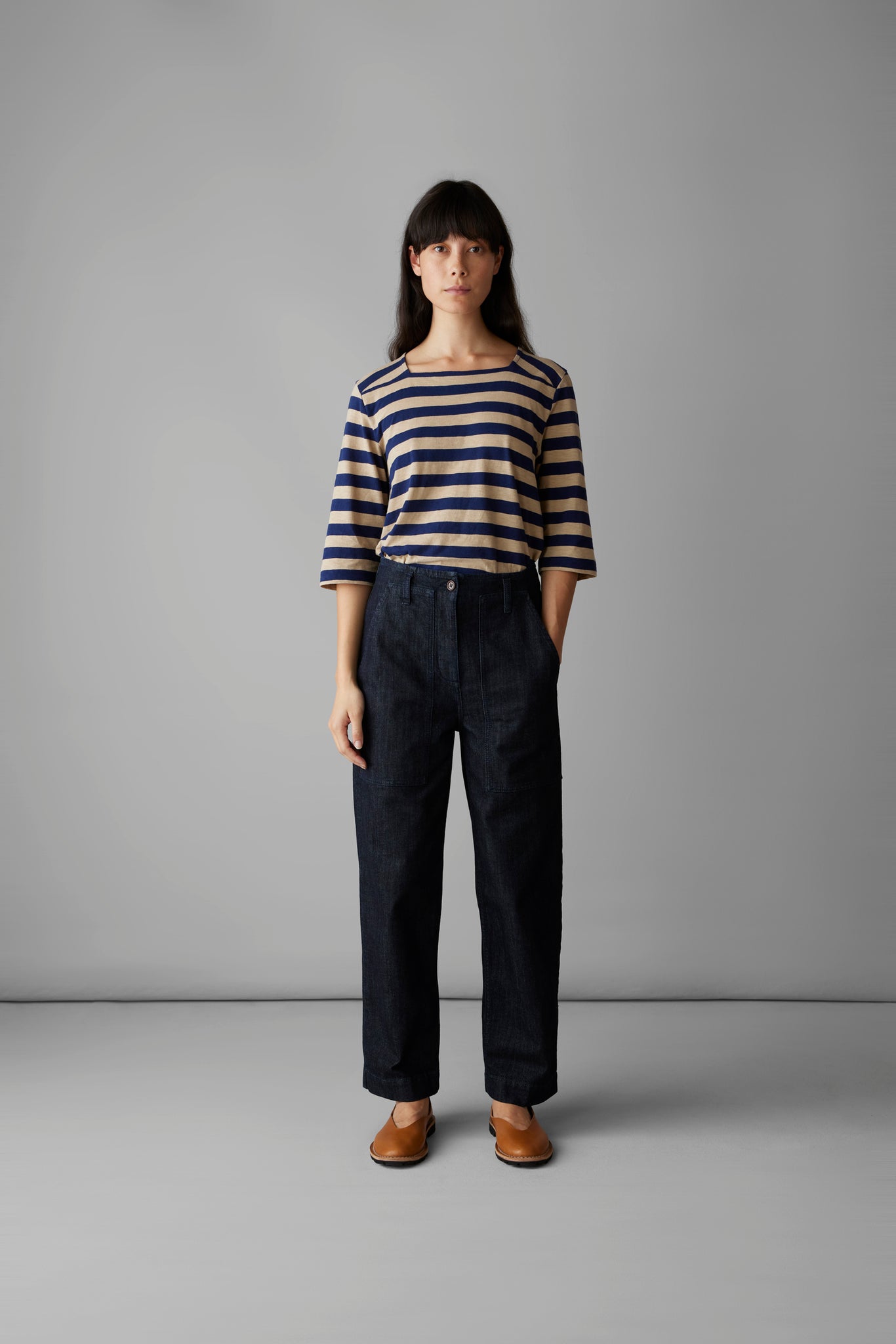Indigo Denim Workwear Trousers | Indigo | TOAST