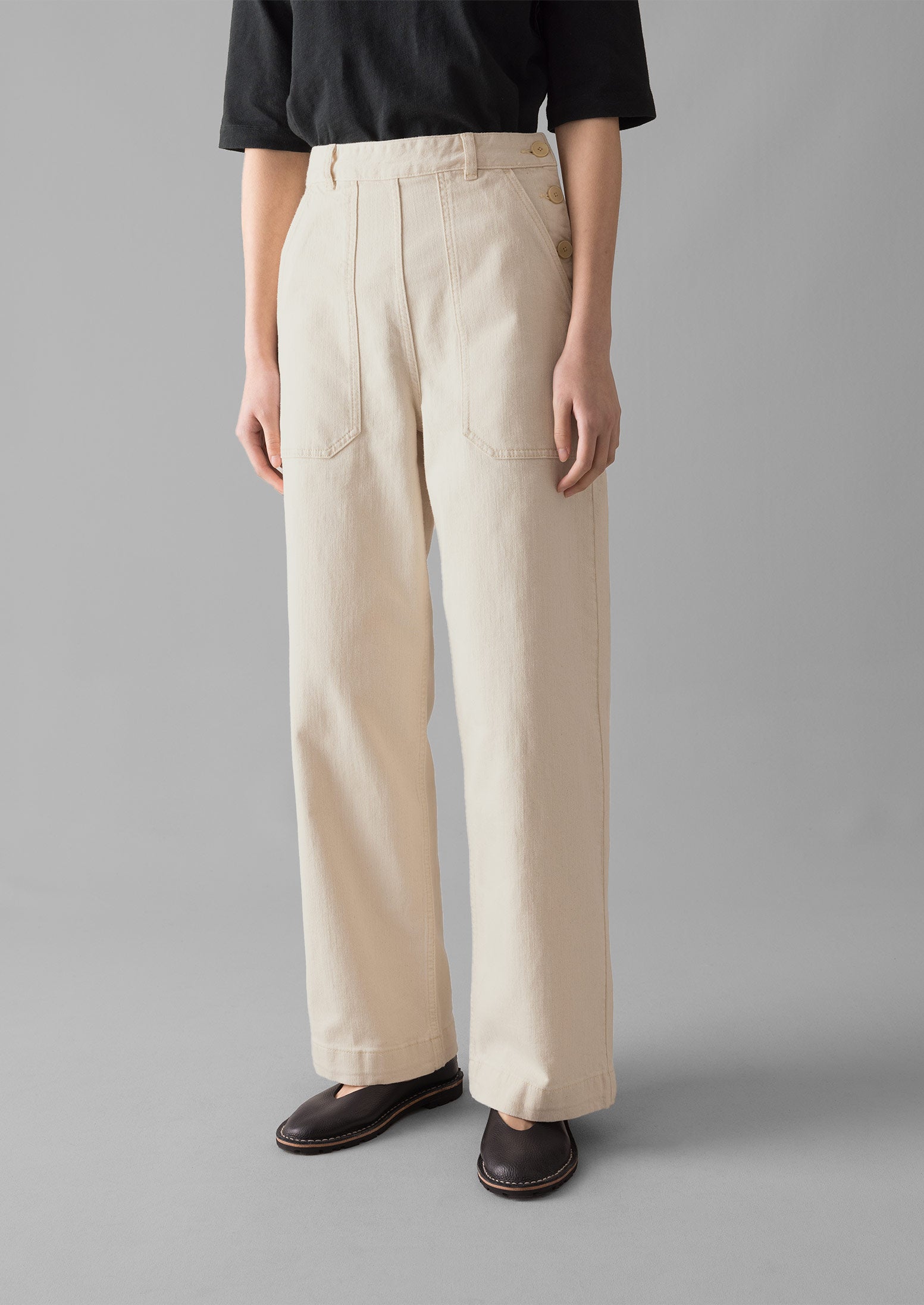 Annie Organic Denim Full Length Jeans | Ecru | TOAST