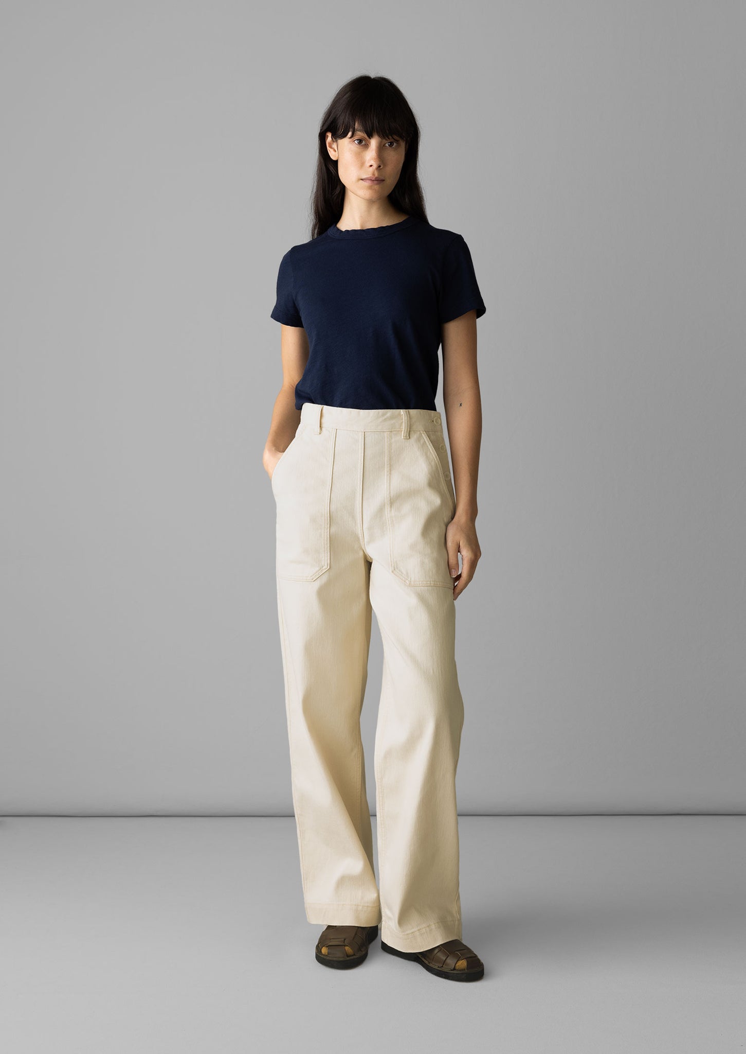 Annie Organic Denim Full Length Jeans | Ecru | TOAST