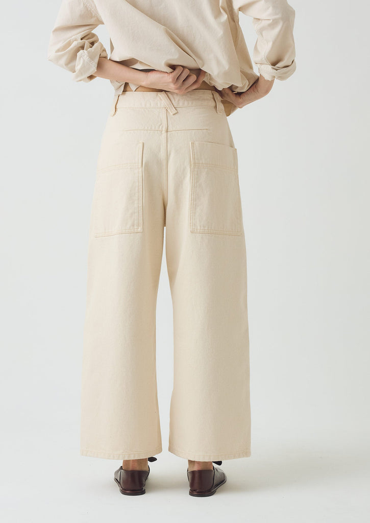 Relaxed Wide Leg Denim Trousers | Ecru | TOAST