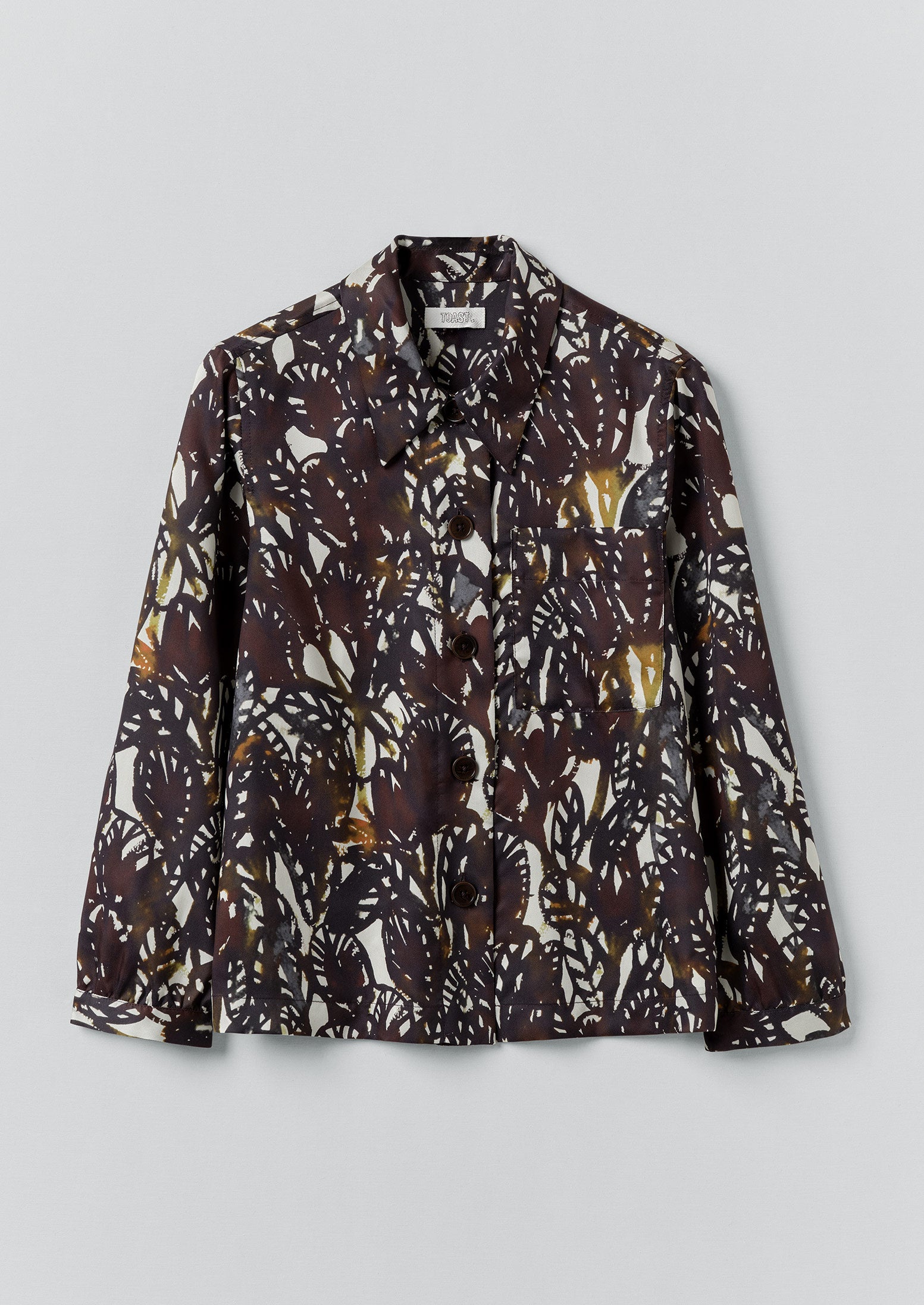 Baya Dappled Leaves Print Shirt | Chestnut | TOAST