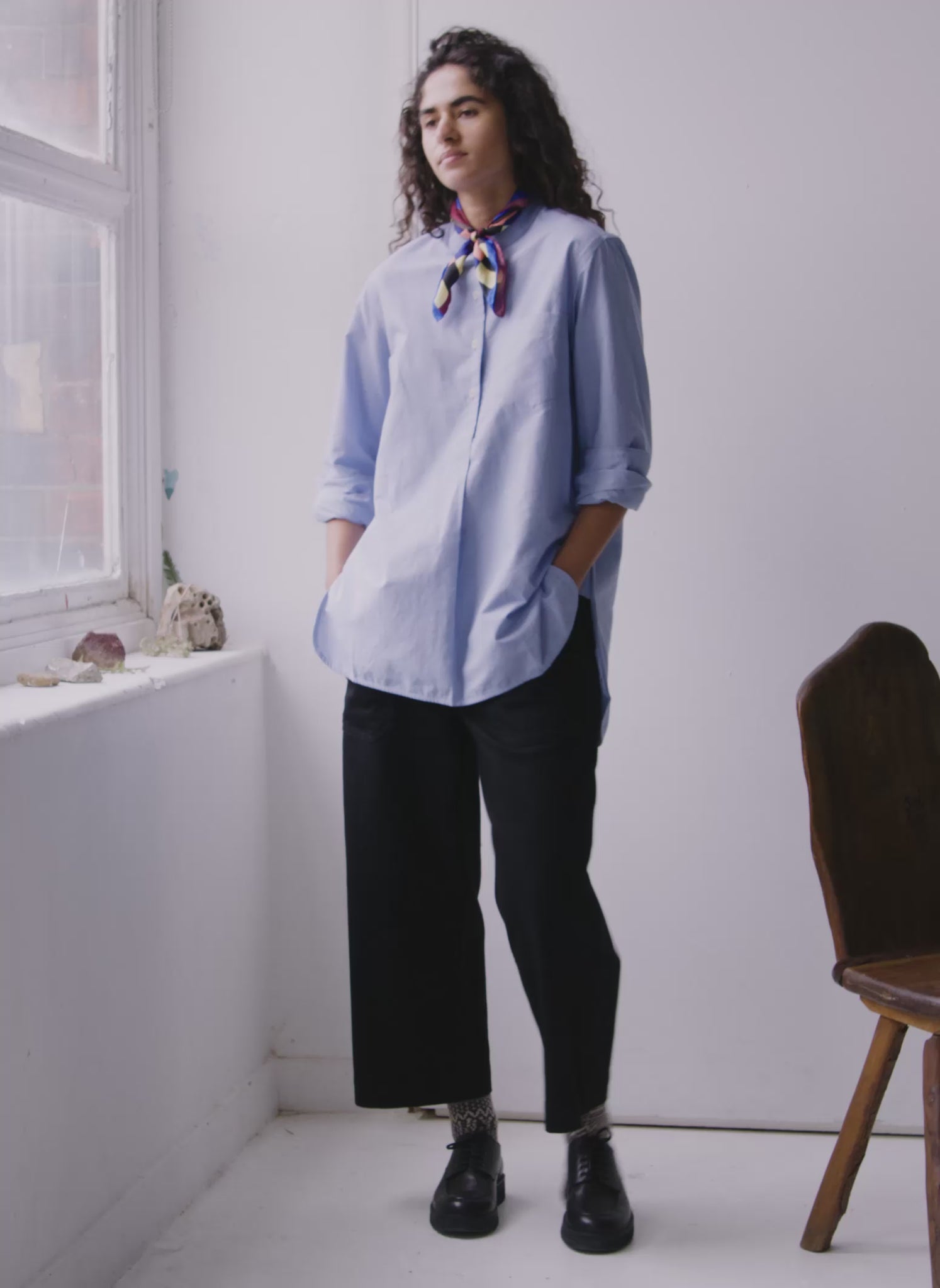 Annie Organic Denim Side Button Jeans | Black | TOAST