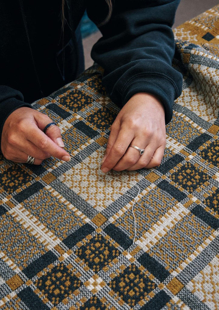 Melin Tregwynt Welsh Blanket | Catkin/Charcoal | TOAST