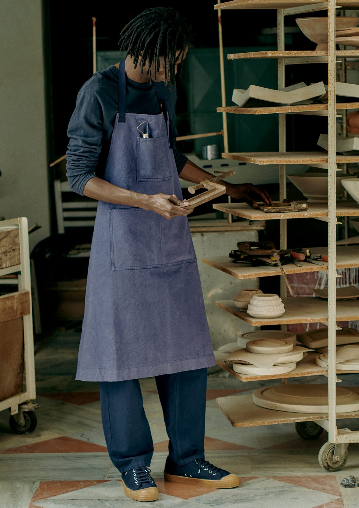 Cotton Canvas Project Apron | Workwear Blue | TOAST