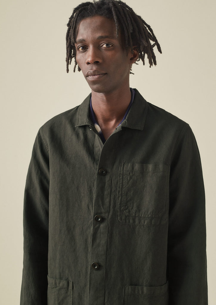 Arlo Garment Dyed Herringbone Jacket | Dark Moss | TOAST