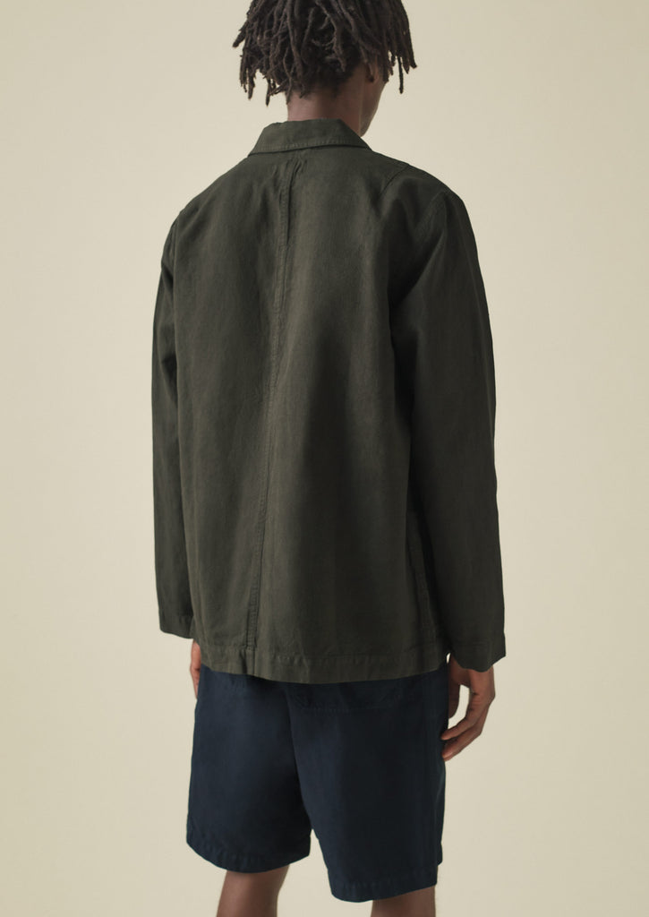 Arlo Garment Dyed Herringbone Jacket | Dark Moss | TOAST