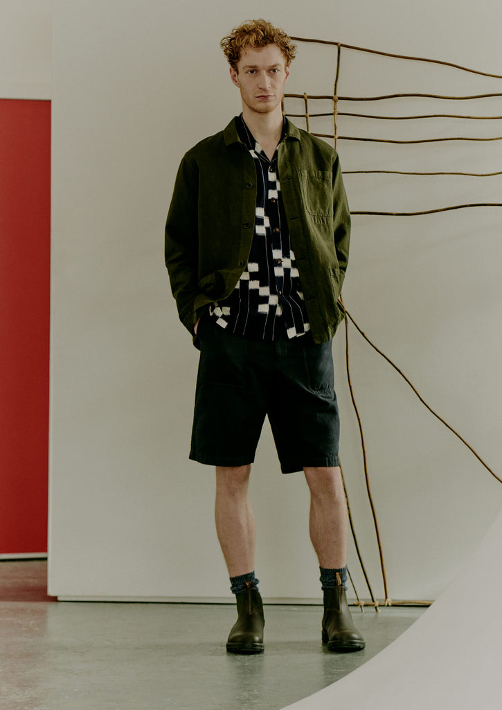 Arlo Garment Dyed Herringbone Jacket | Dark Moss | TOAST