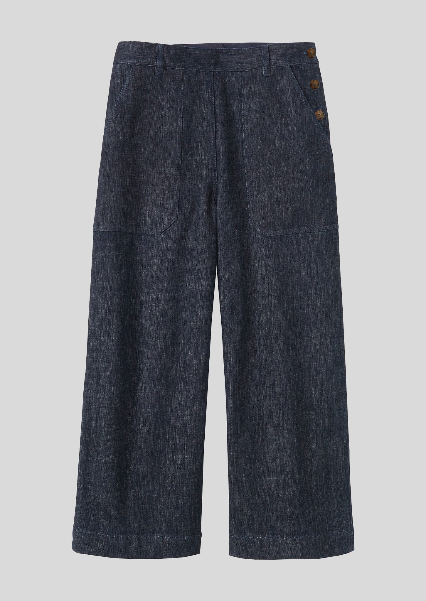 Annie Organic Denim Side Button Jeans | Indigo | TOAST